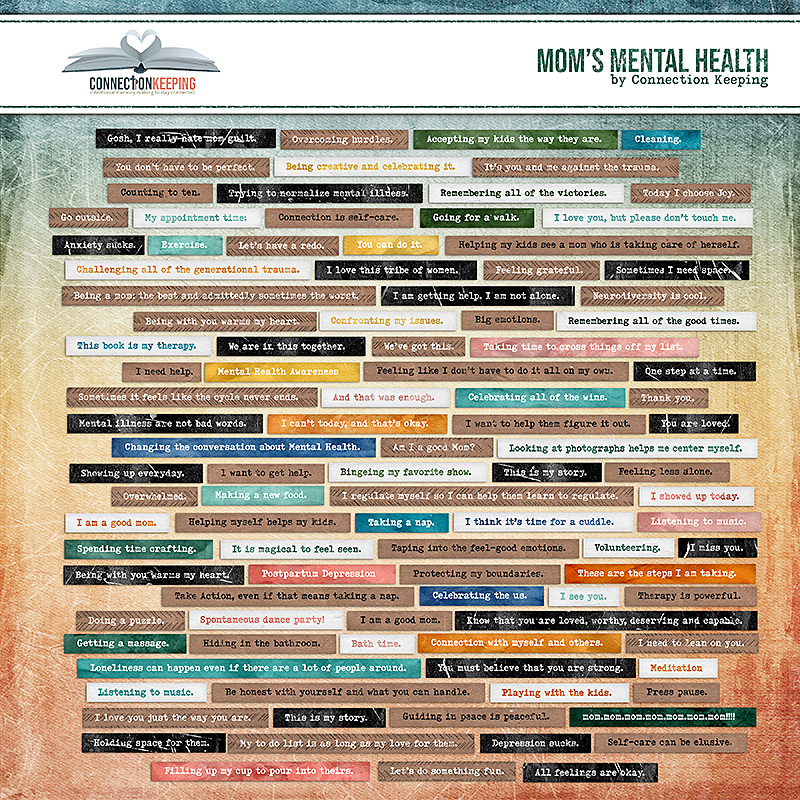 Digital Scrapbook Pack Moms Mental Health Bundle By Connection digital-scrapbook-pack-moms-mental-health-bundle-by-connection