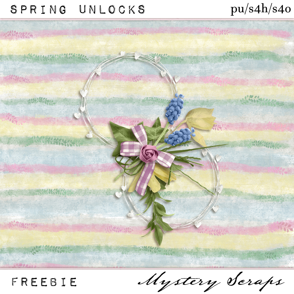Spring Unlocks Freebie by Mystery Scraps | Oscraps