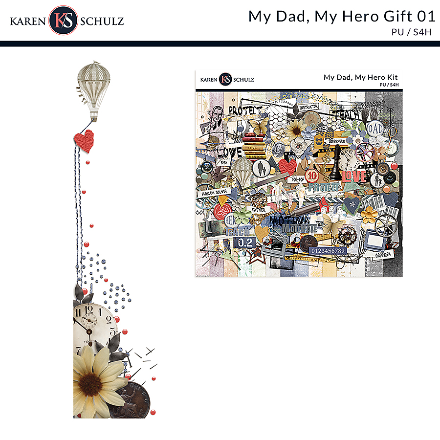 Digital Scrapbook Pack | My Dad, My Hero Gift 01 by Karen Schulz ...